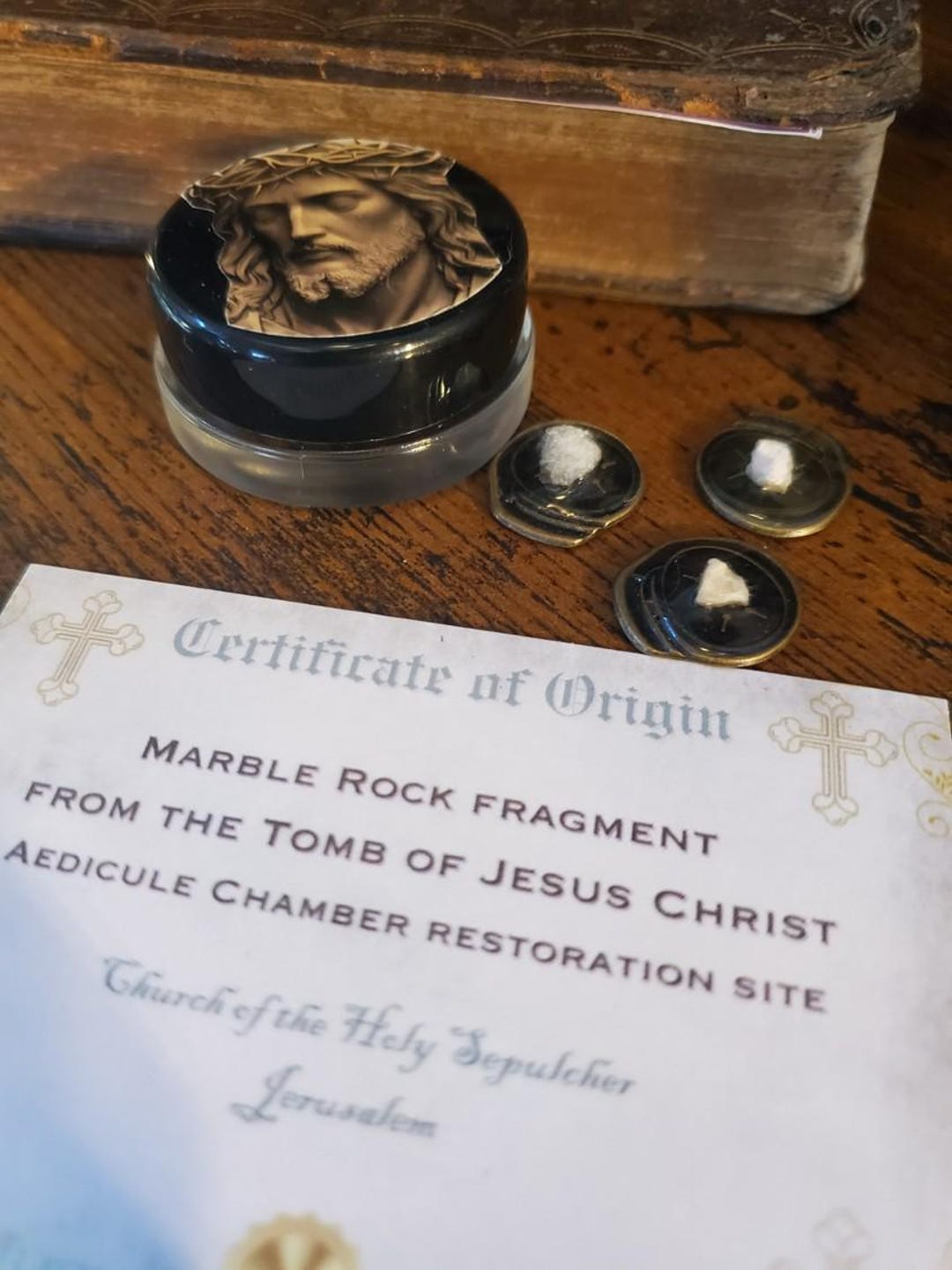 Widows Mite With Stone From Tomb of Jesus Renovation Church of the Holy ...