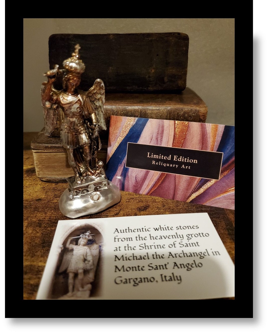 St. Michael Statue With Relic Stone From Cave in Monte Santangelo ...