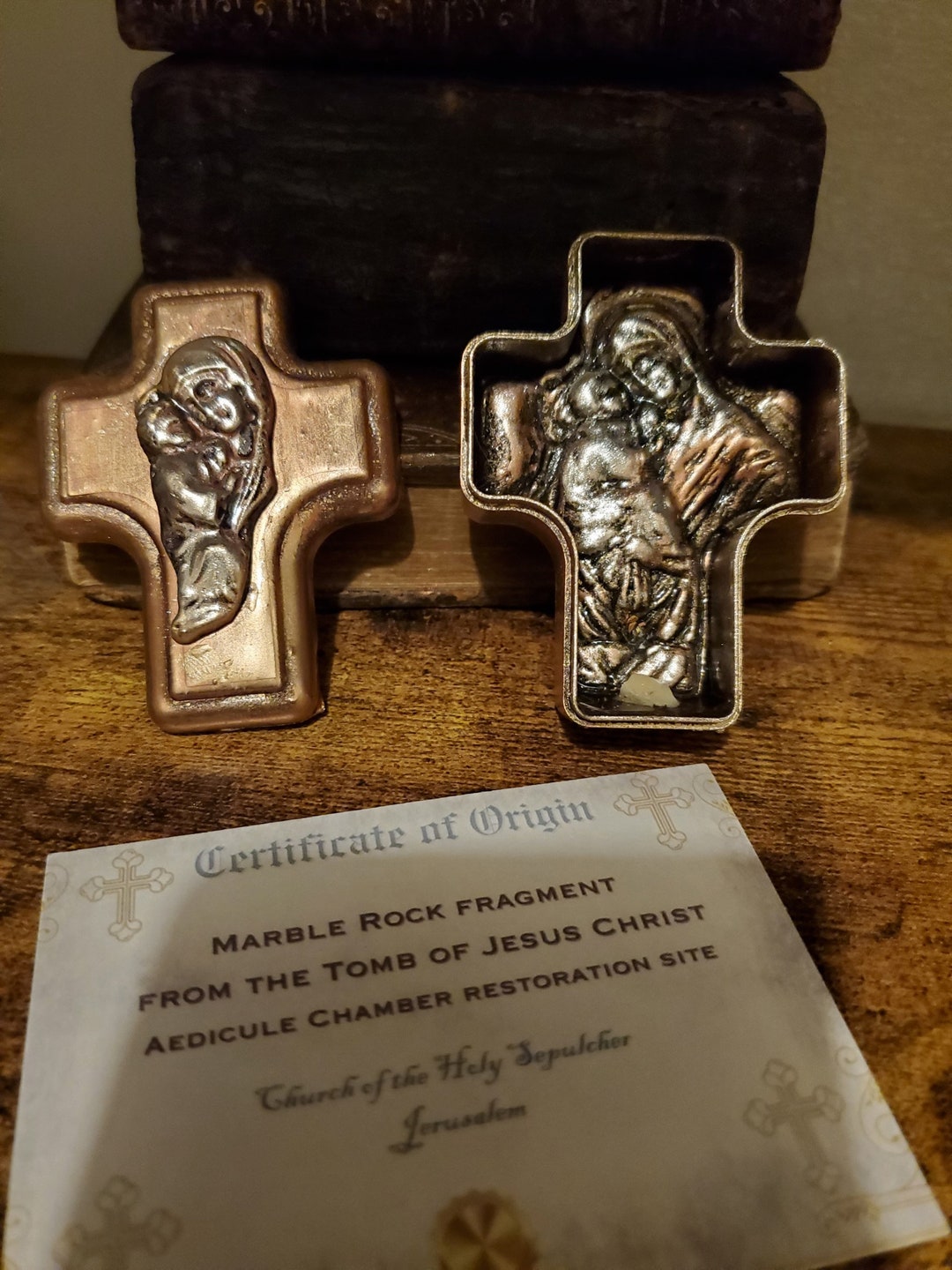 Byzantine Pilgrim Relic Cross Stone Tomb of Jesus From Holy Sepulchre ...