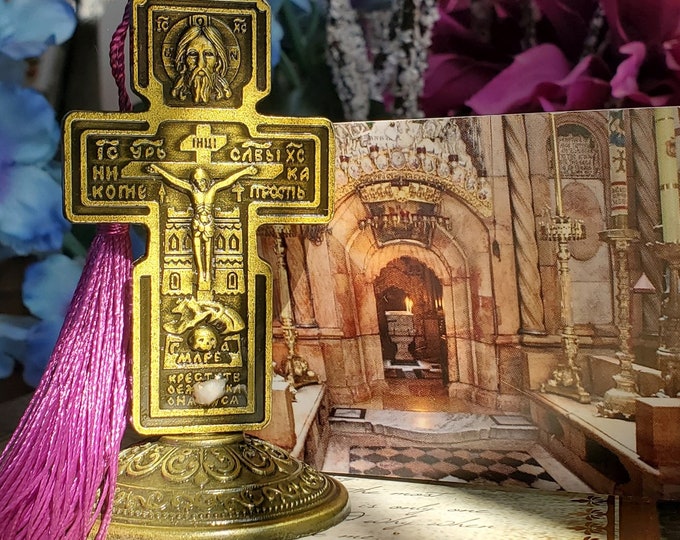Brass Veronicas Veil Crucifix With Stone From Inside Tomb of Jesus ...