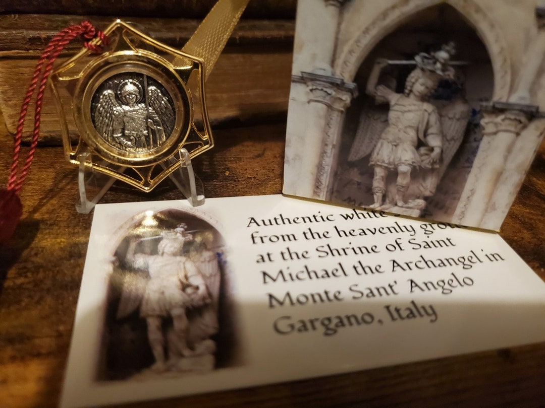 St. Michael Relic Display With Stone From Cave in Monte Santangelo ...
