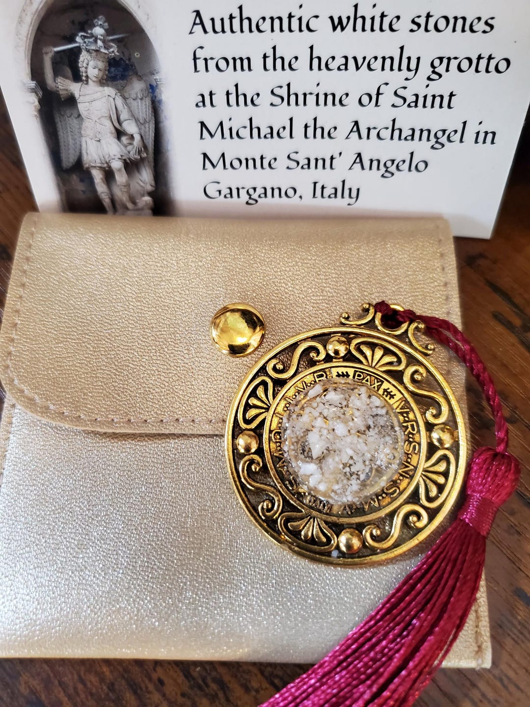 St. Michael Prayer Medallion With Stones From Cave in Monte Sant’angelo ...