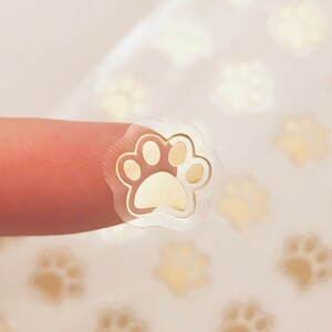 50 Paw Print Planner Stickers | Pet Planner Sticker | Gold Foil ...