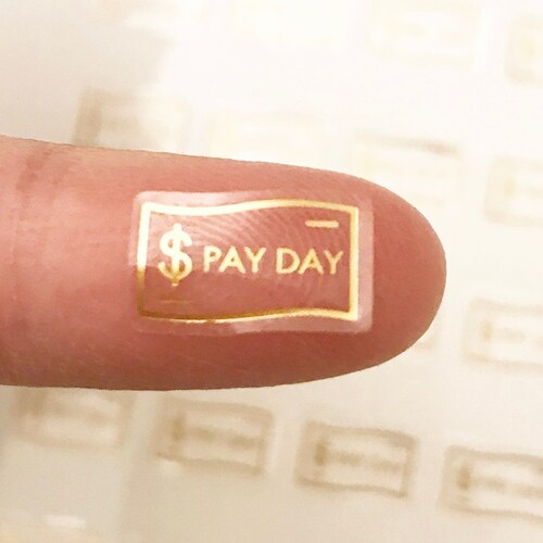 50 Payday Stickers Gold Pay Day Planner Sticker Payday | Etsy