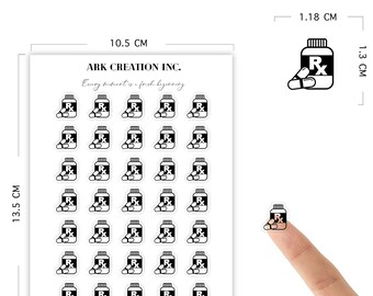 50 Pill Bottle Planner Sticker Medical Reminder Rx | Etsy