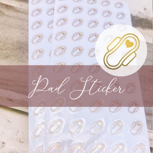 50 Period Tracker Planner Stickers | Gold Metallic Foil Period Stickers ...