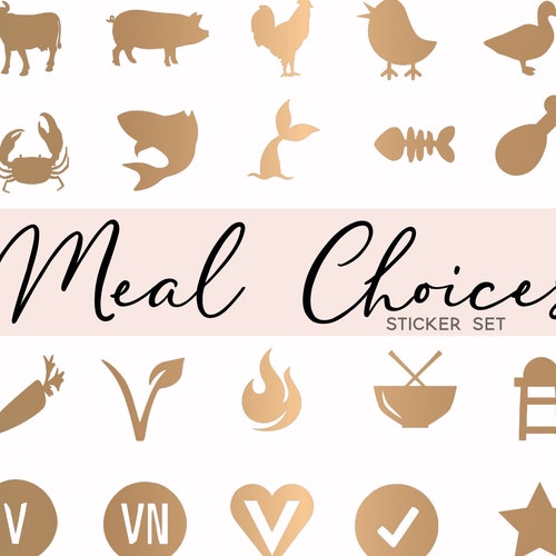 20 Wedding Meal Stickers Meal Choice Stickers Set of 20 | Etsy