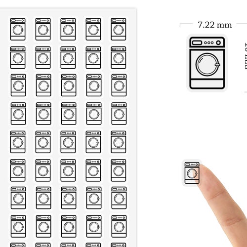 50 Washing Machine Planner Stickers Laundry Reminder Sticker | Etsy