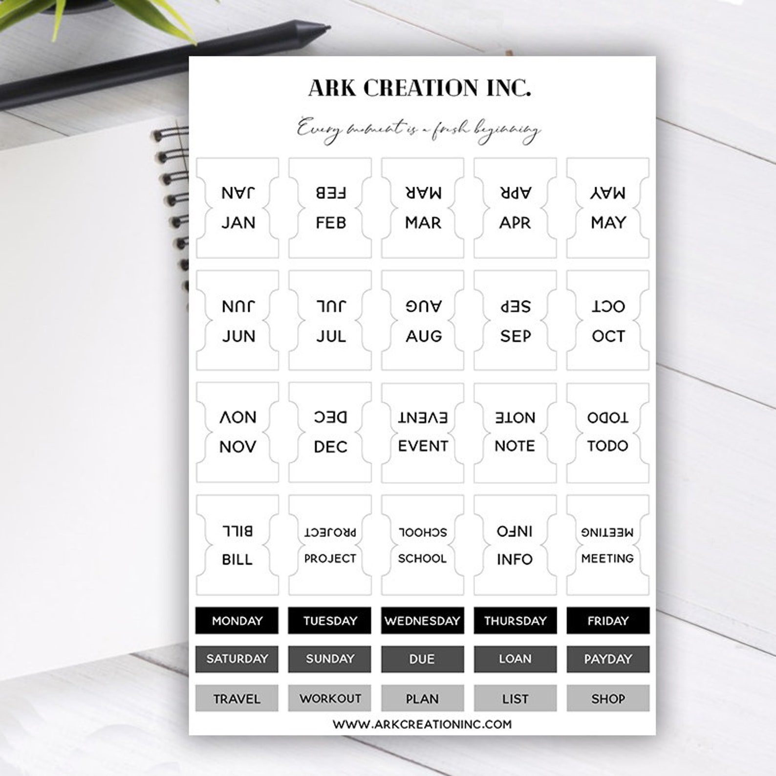 Functional Monthly Divider Tab Set of 35 Binder Planner - Etsy