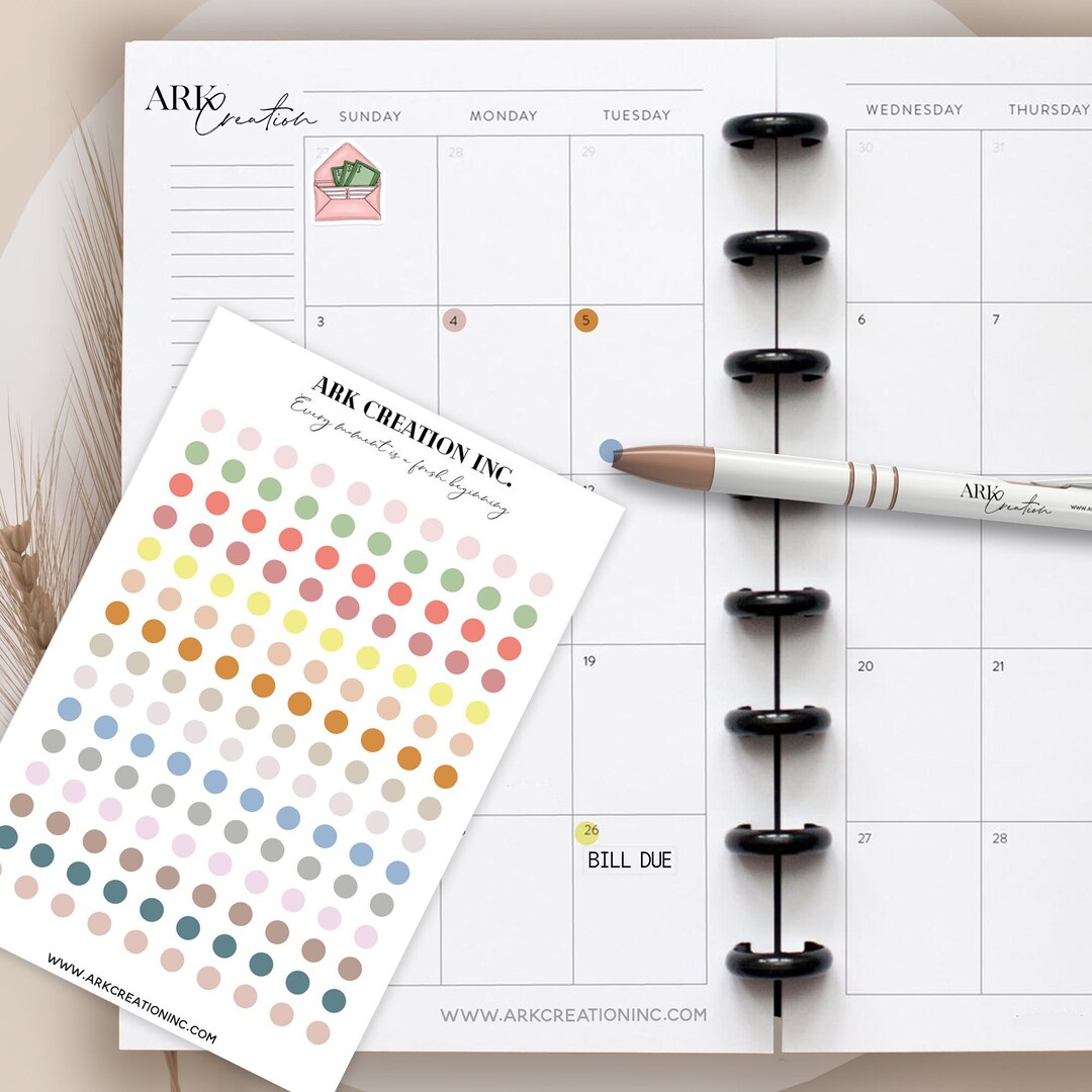 Colorful Planner Dots TRANSPARENT Matte Mini Droplet Planner Stickers ...