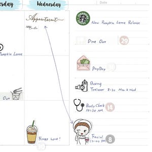 50 Starbucks Reminder Stickers - Planner Stickers - Reminder Stickers ...