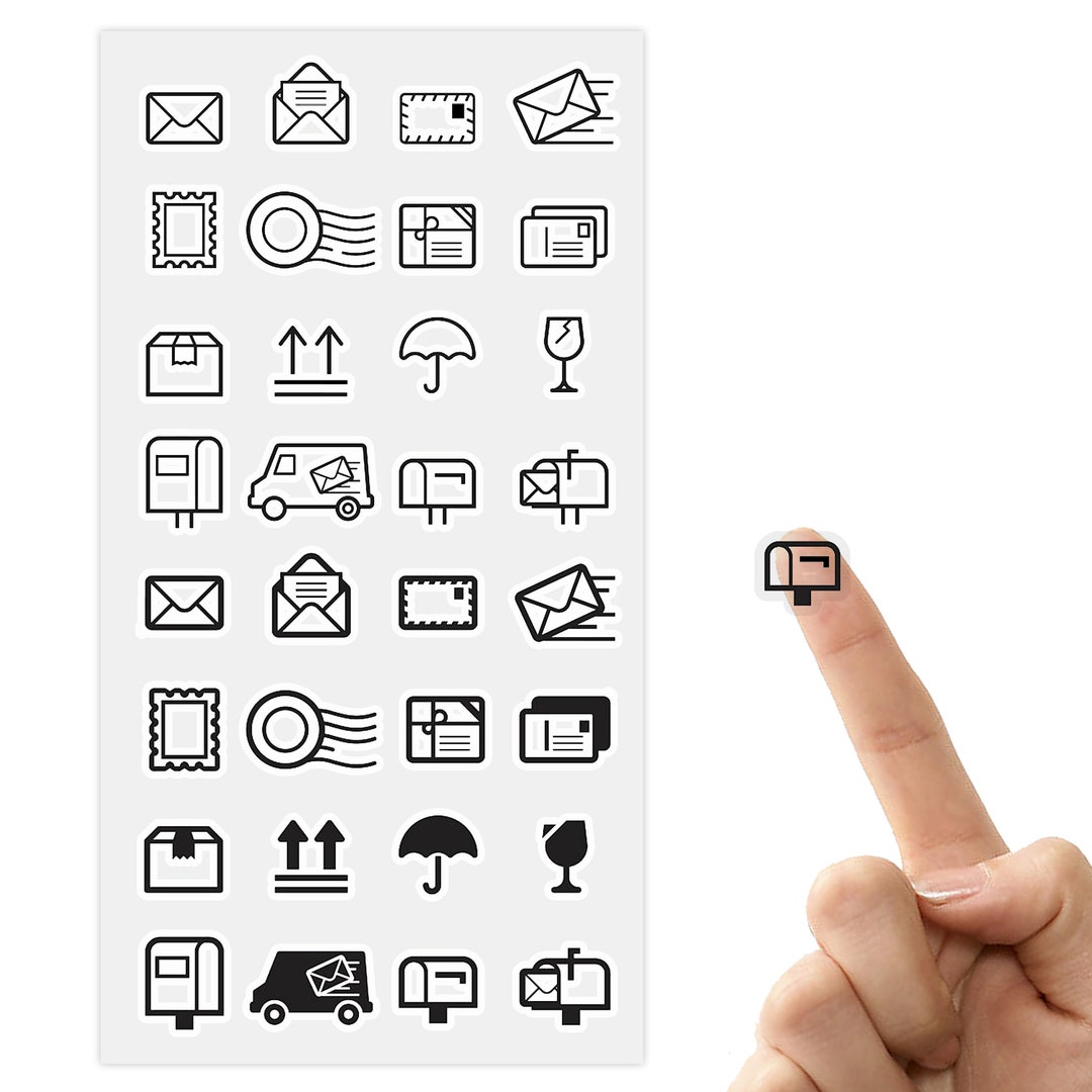 32 Sorted Clear Mail Box Stickers | Mail Stickers | Mailbox Stickers ...