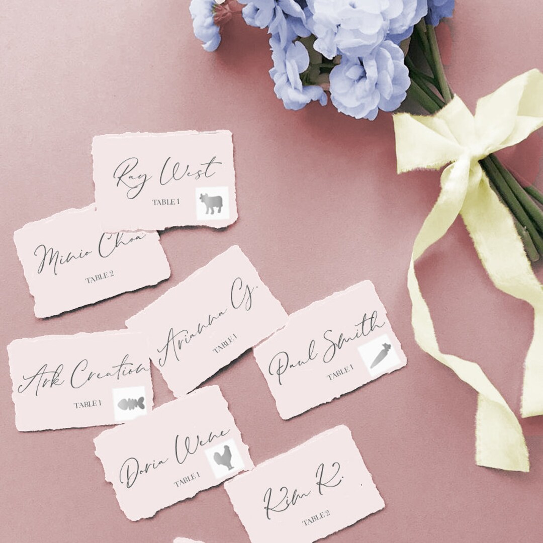 50 Wedding Meal Stickers | Meal Choice Stickers | White Square Place ...