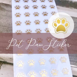 50 Paw Print Planner Stickers | Pet Planner Sticker | Gold Foil ...