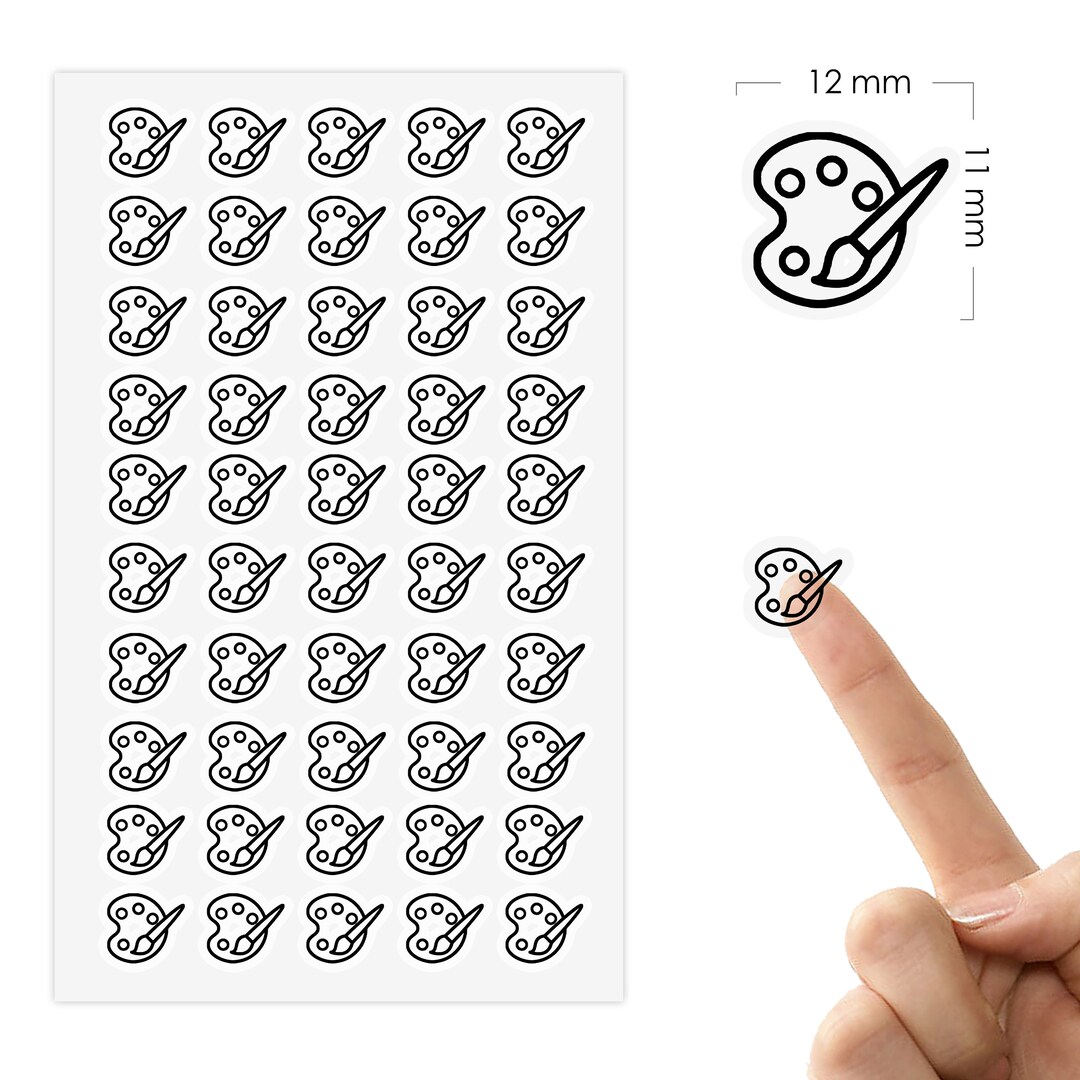 50 Artist Paint Palette Planner Stickers | Painting Stickers | Set of ...