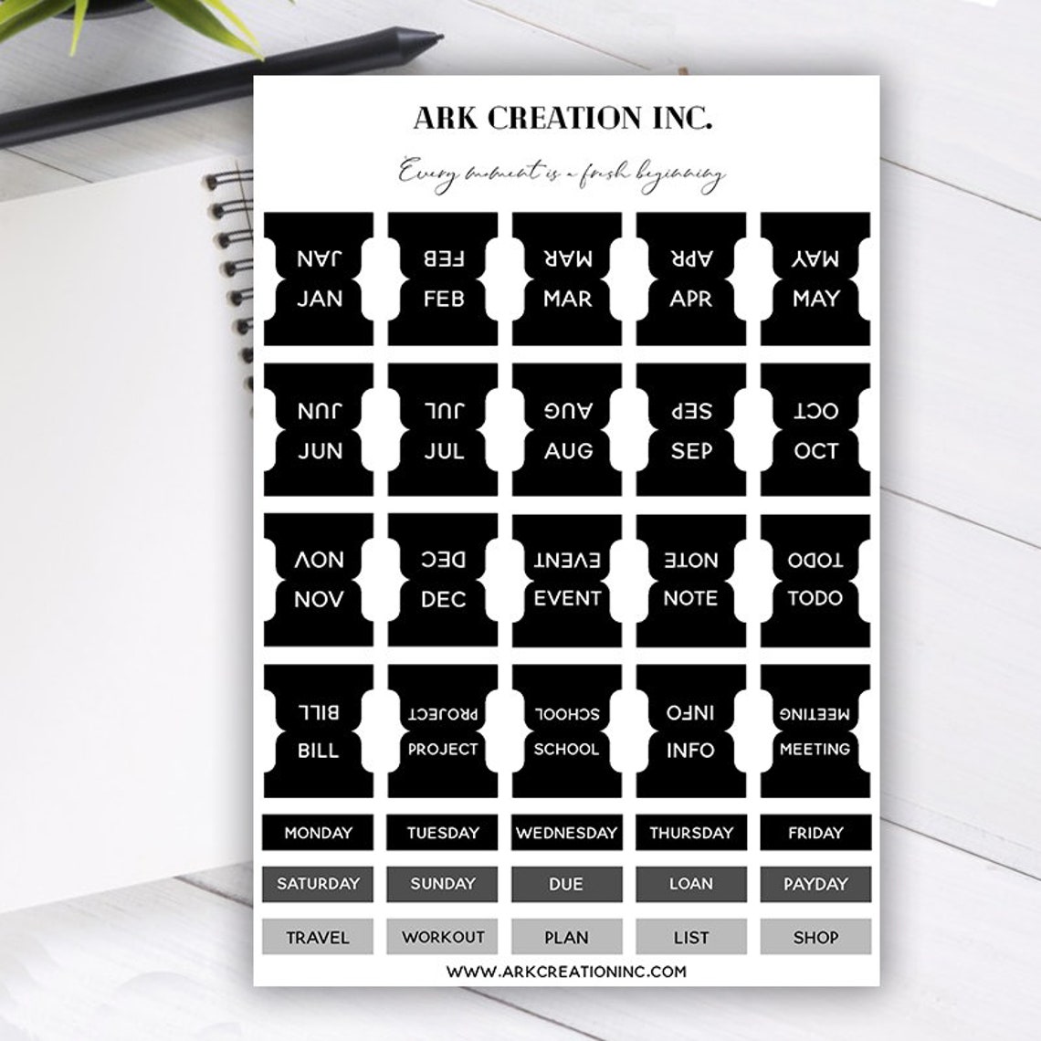 Monthly Divider Tabs Bullet Journal Binder Tabsplanner - Etsy