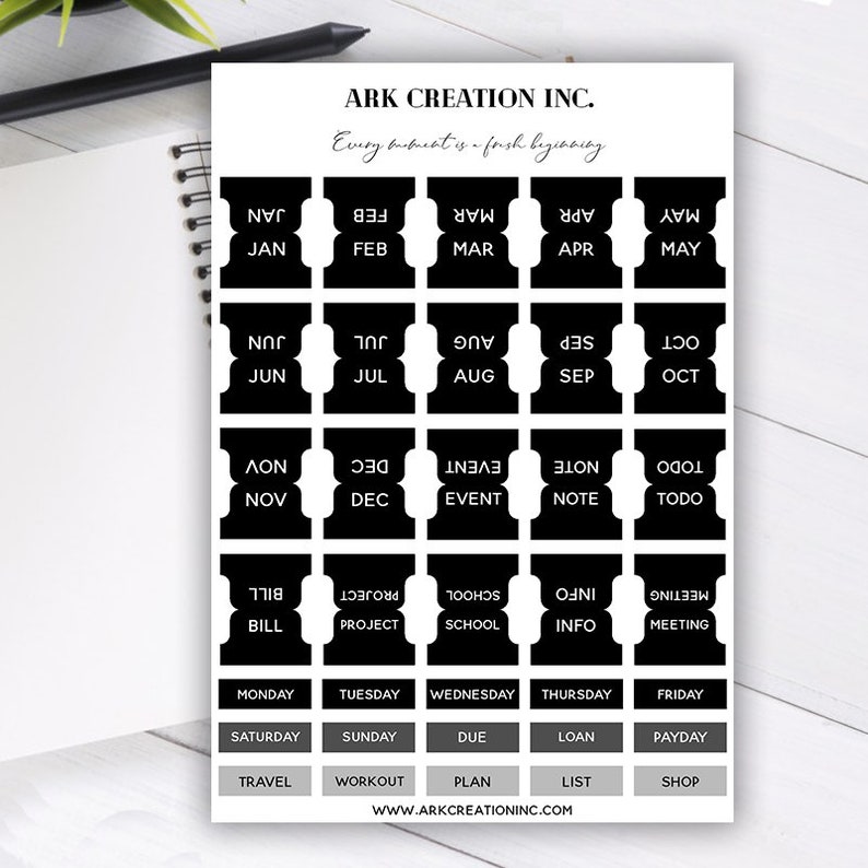 Monthly Divider Tabs Bullet Journal Binder Tabsplanner - Etsy