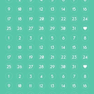 Small Number Stickers | Planner Date Label | Tiny Date Stickers ...