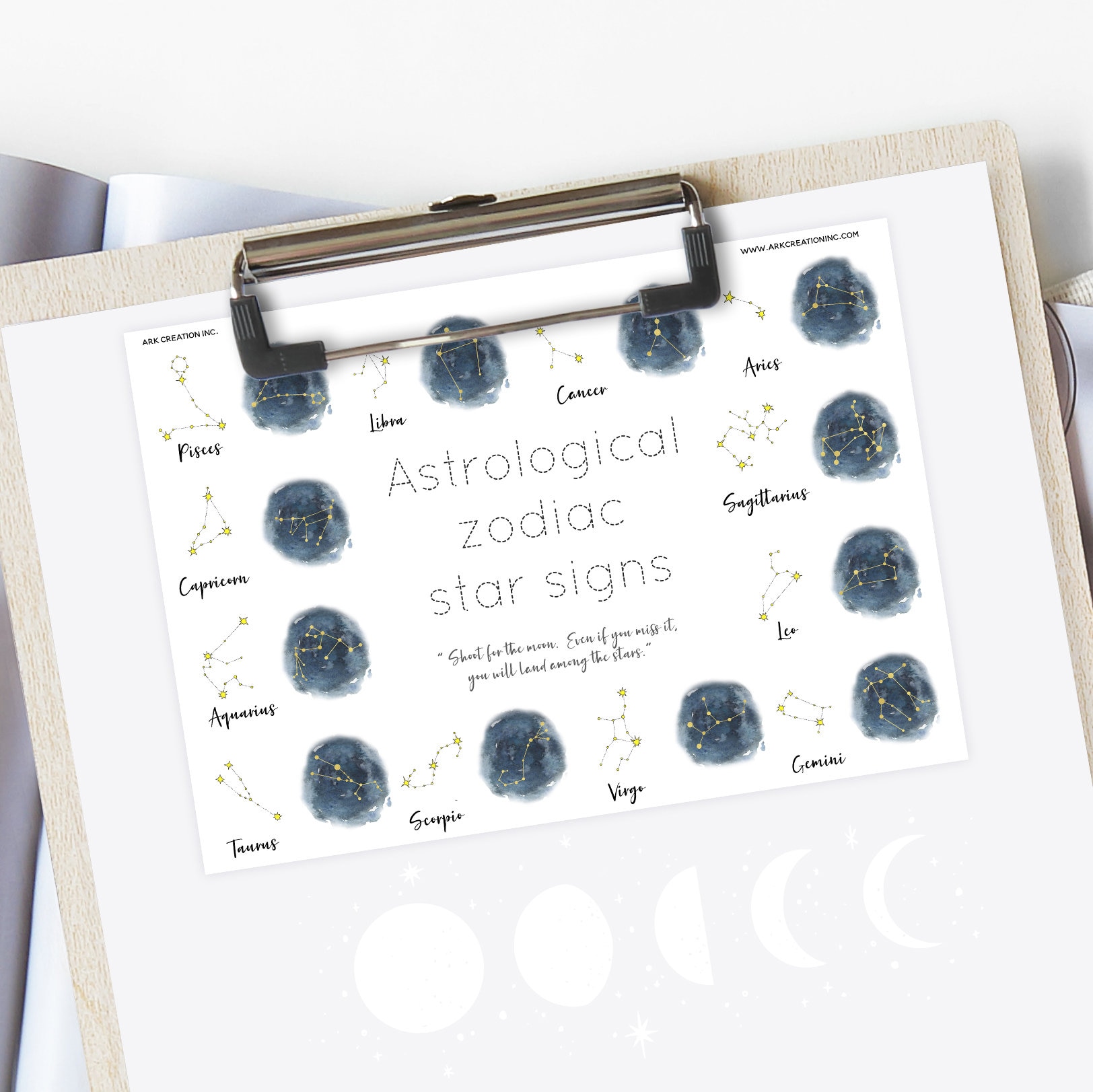 ARK Line | Astrological Zodiac Signs Sticker | Erin Condren Stickers ...