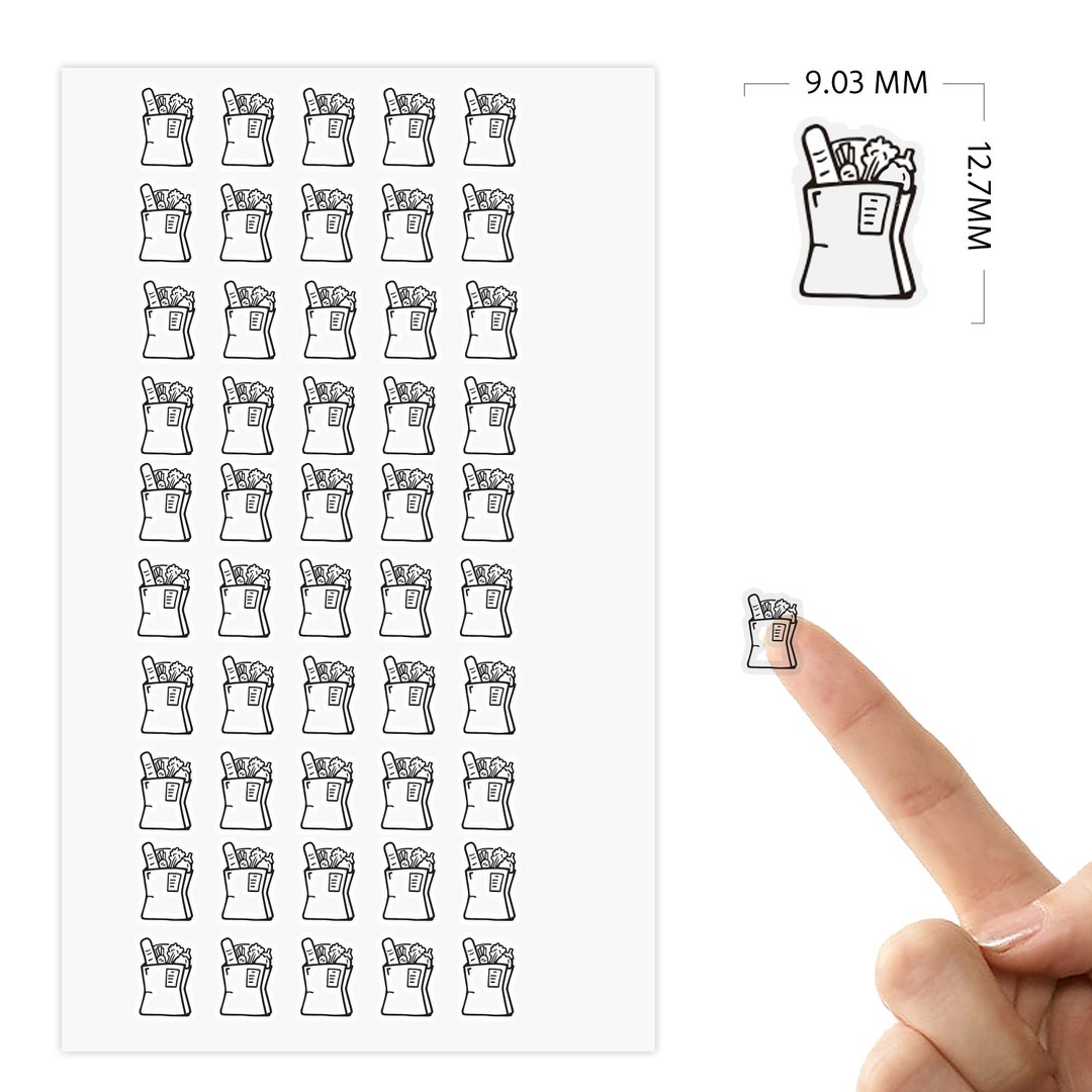 50 Grocery Bag Planner Stickers | Supermarket Stickers | Shopping ...