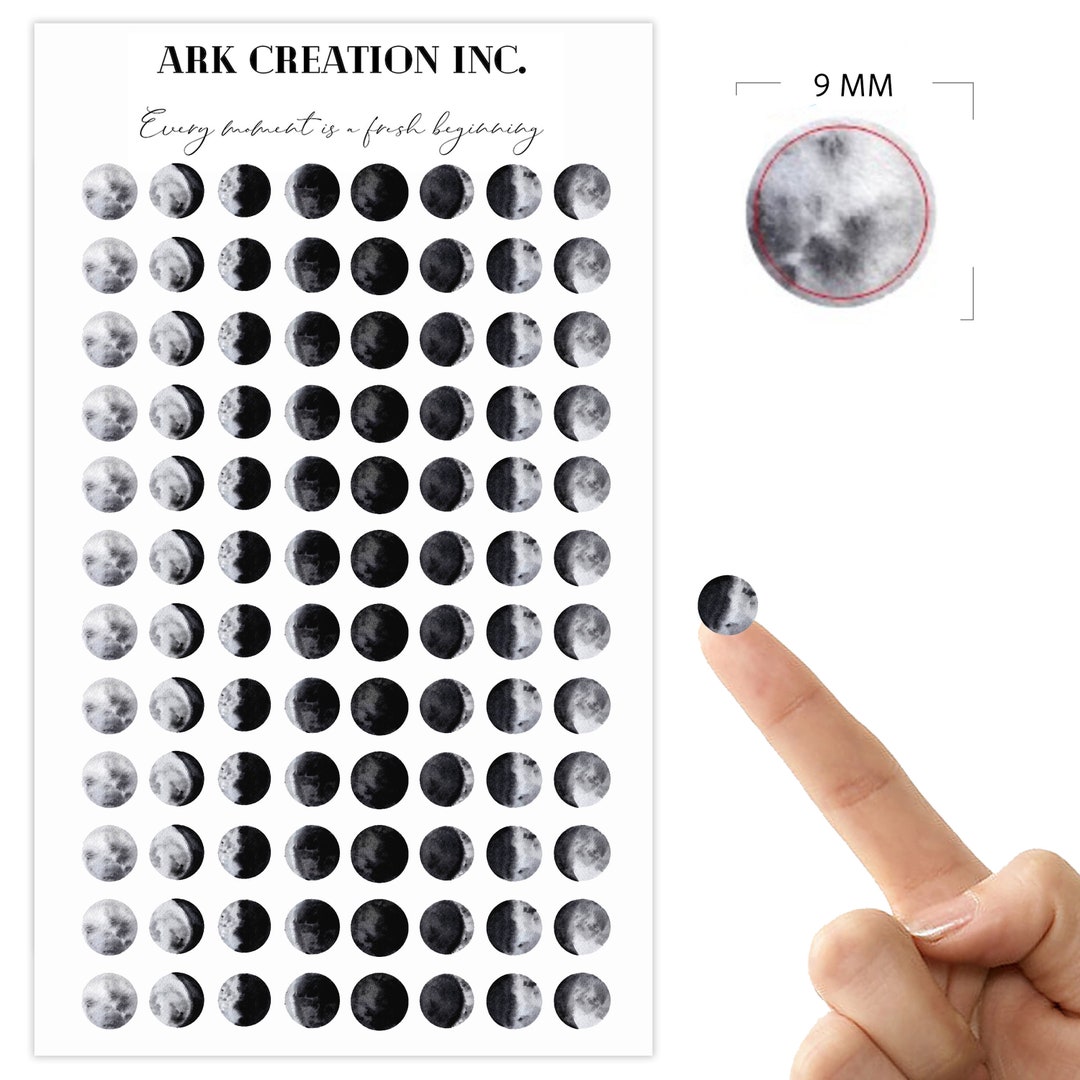 96 Realistic Moon Phase Sticker - Lunar Tracking - Planner Sticker ...
