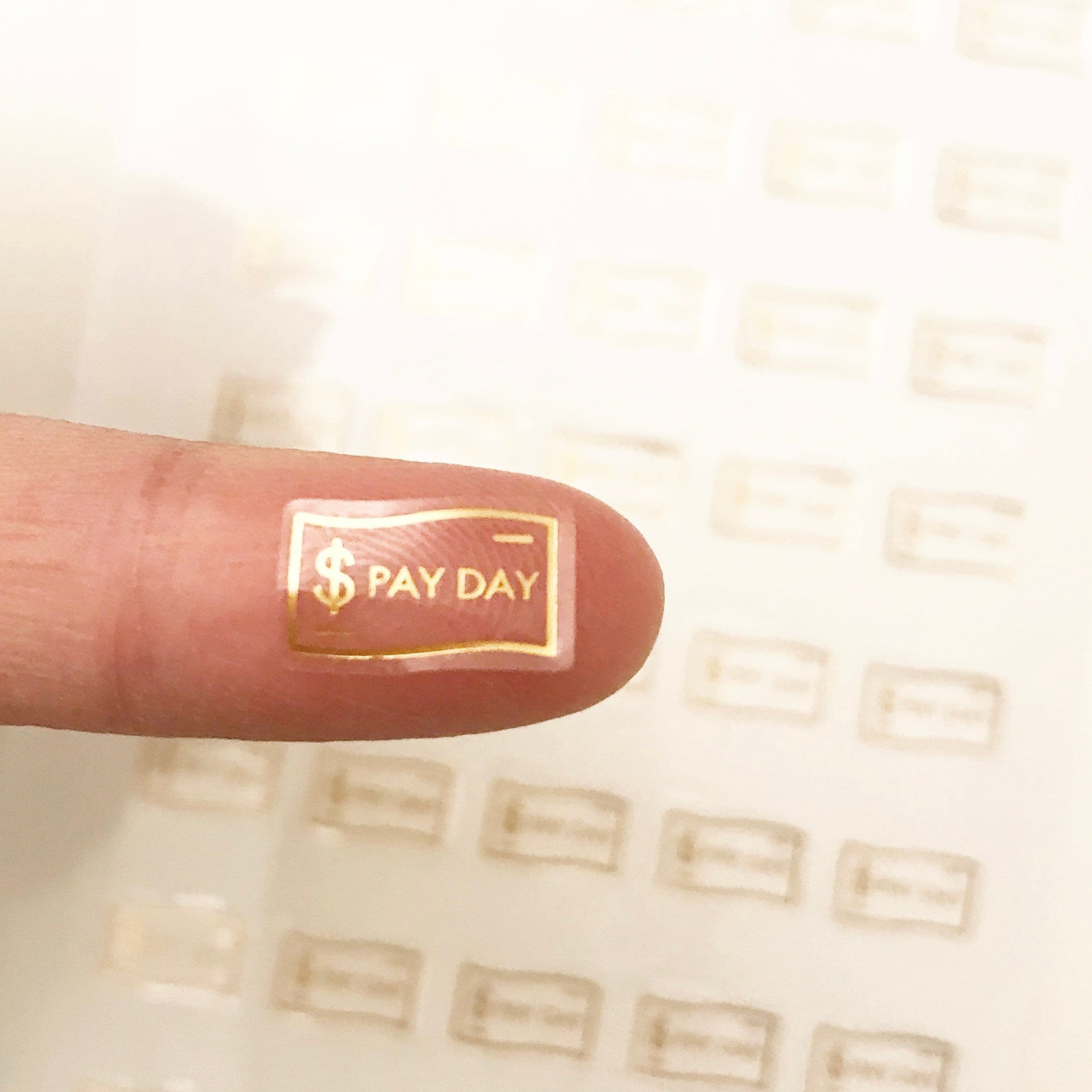 50 Payday Stickers Gold Pay Day Planner Sticker Payday | Etsy