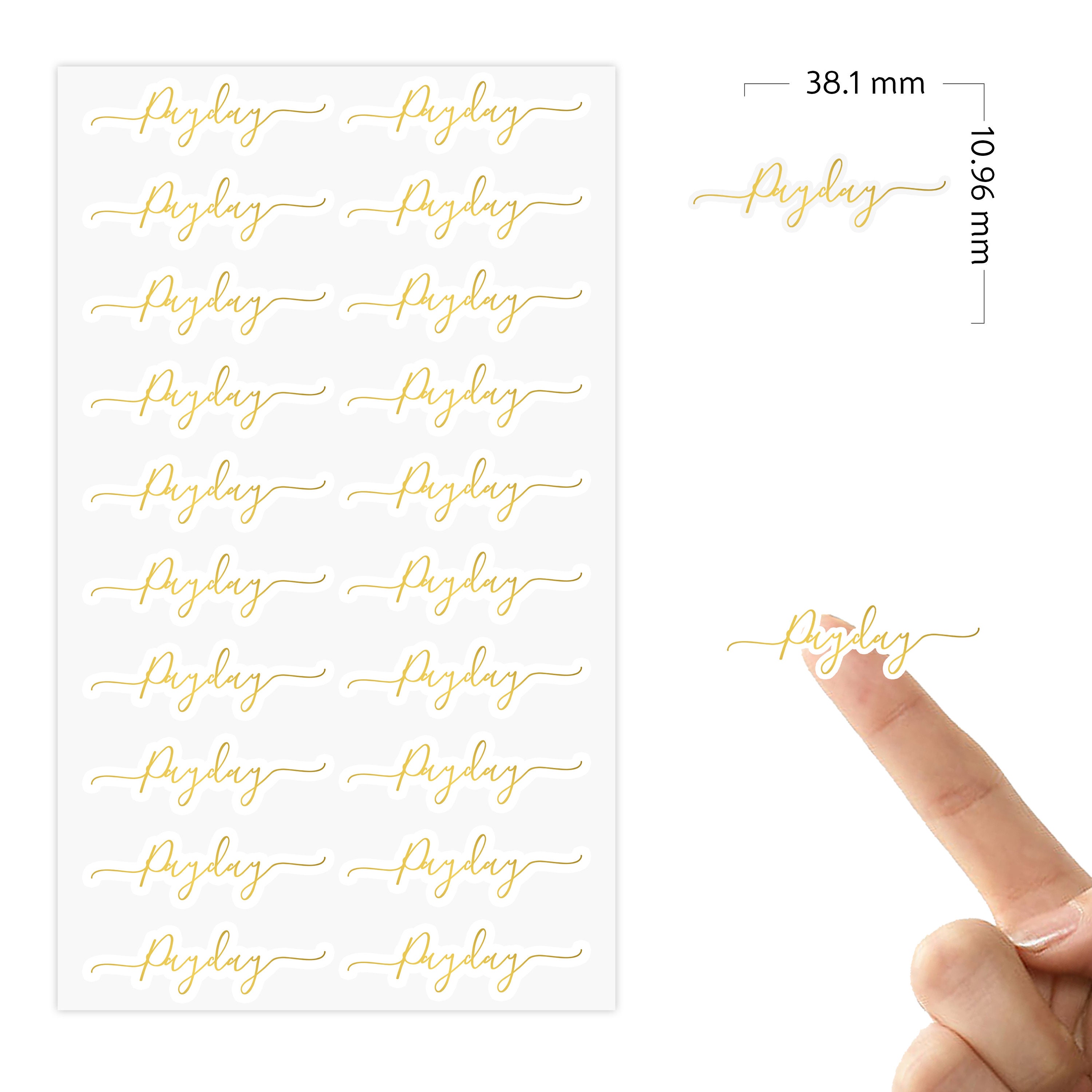 40 Foiled Payday Cursive Planner Stickers Pay Day Stickers | Etsy