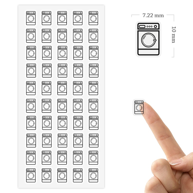 50 Washing Machine Planner Stickers Laundry Reminder Sticker | Etsy