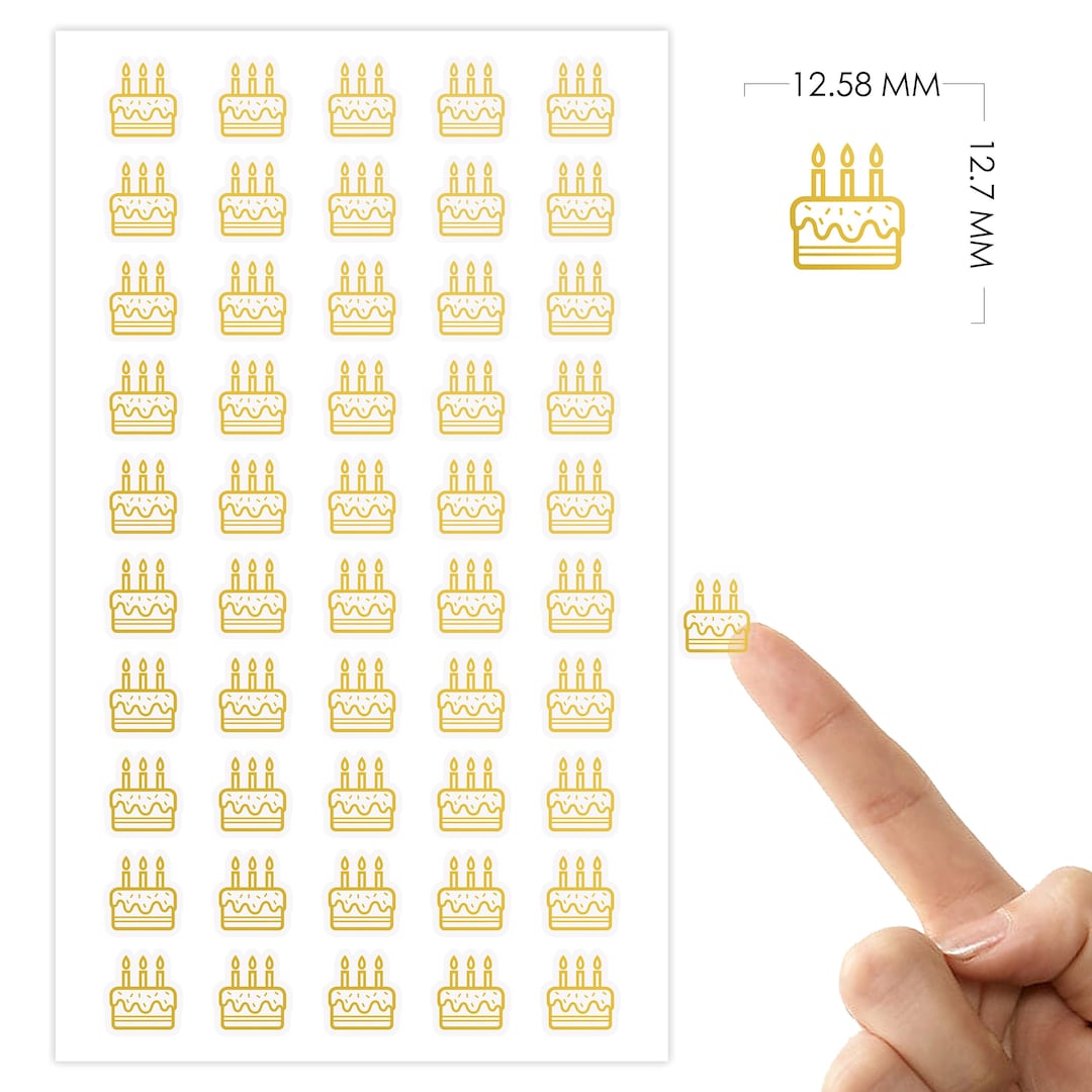 50 Planner Stickers | Birthday Stickers | Journal Stickers | Gold ...