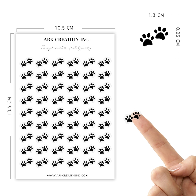 Mini 54 Clear Paw Print Pair Planner Sticker Sheet Pet - Etsy