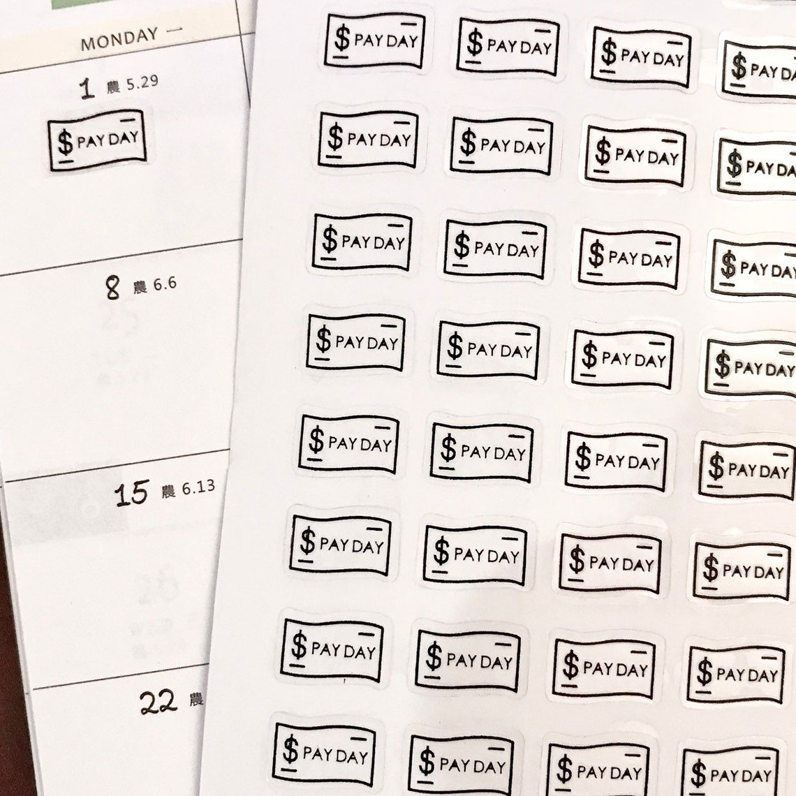 50 Payday Stickers Gold Pay Day Planner Sticker Payday - Etsy