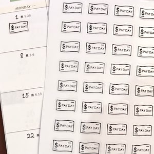 50 Payday Stickers | Gold Pay Day Planner Sticker | Payday Foil Planner ...
