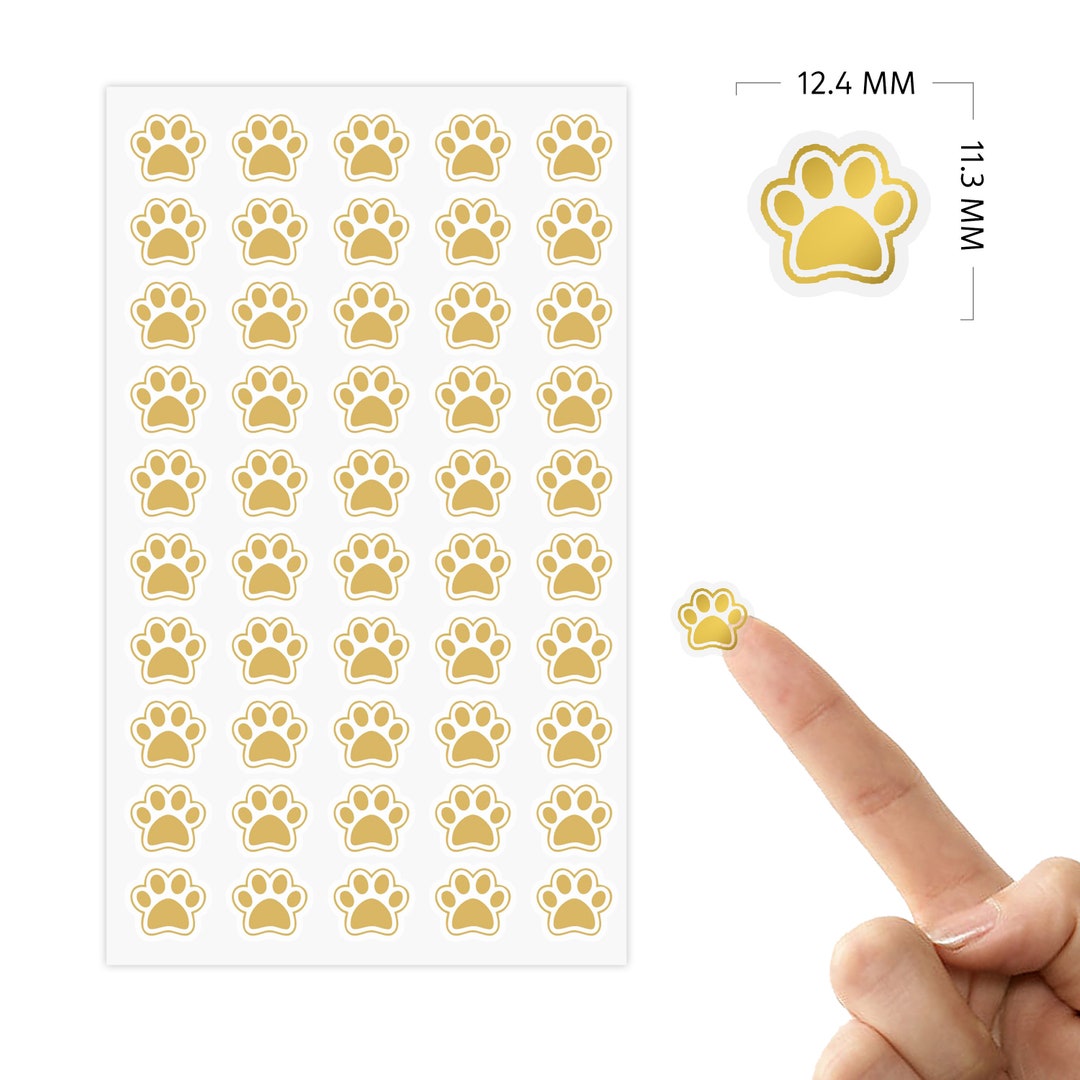 50 Paw Print Planner Stickers | Pet Planner Sticker | Gold Foil ...