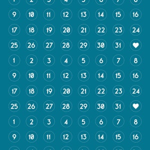 Small Number Stickers | Planner Date Label | Tiny Date Stickers ...