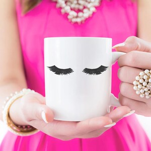 Eyelashes Mug, Lashes Mug, Lips and Lashes Mug, Makeup Mug, Bridesmaid ...