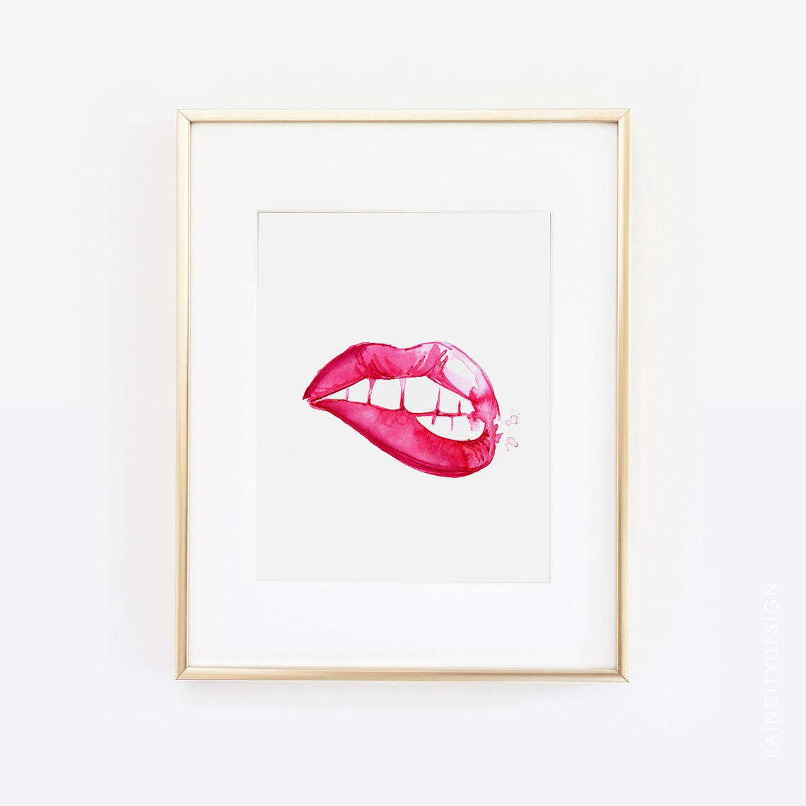 Lips Print, Set of 3 Prints, Fashion Art, Pink Lipstick Print, Makeup ...
