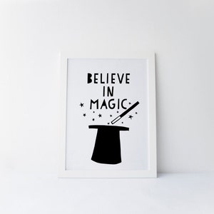 Believe in Magic Art Print, Play Room Decor, Inspirational Quotes ...