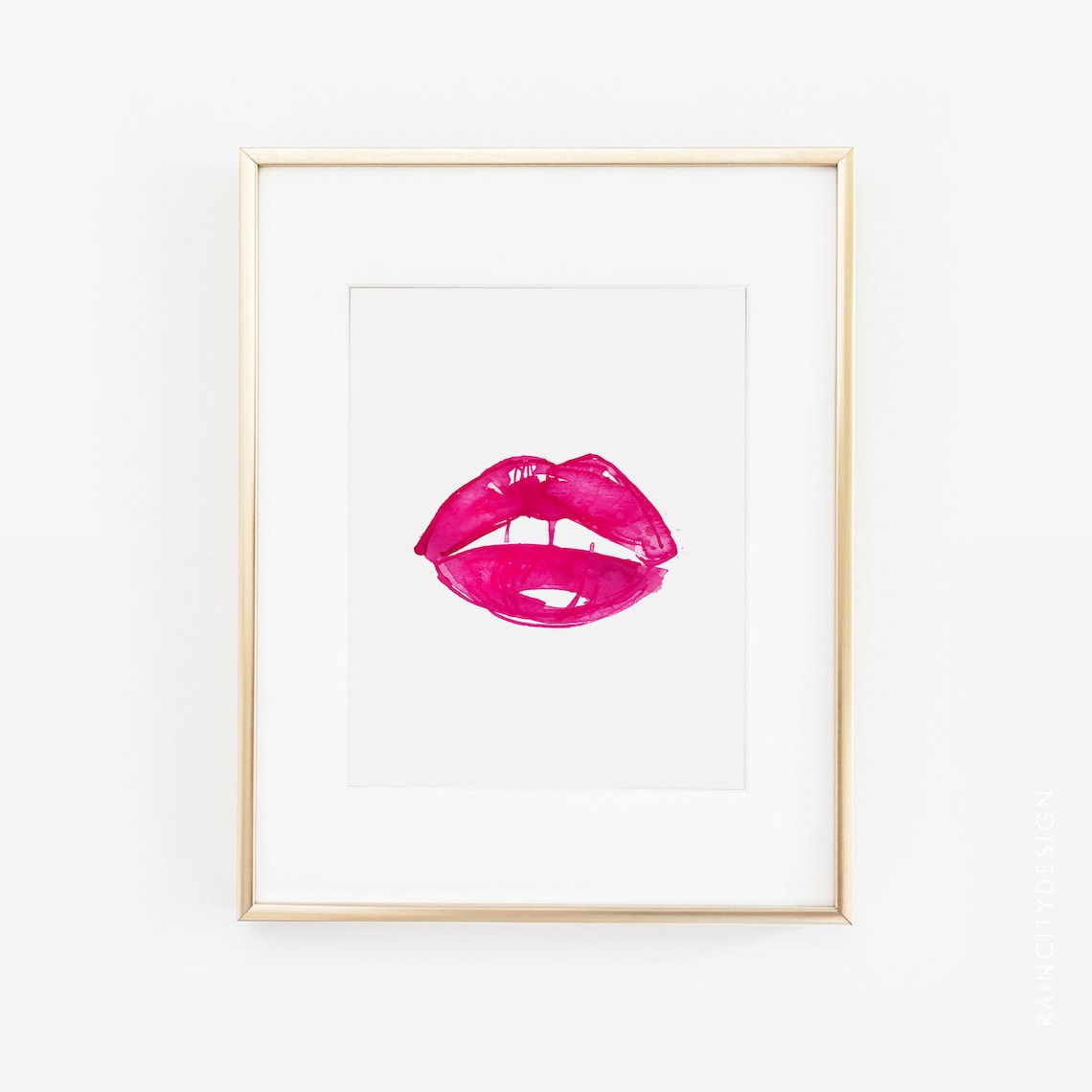 Lips Print, Set of 3 Prints, Fashion Art, Pink Lipstick Print, Makeup ...