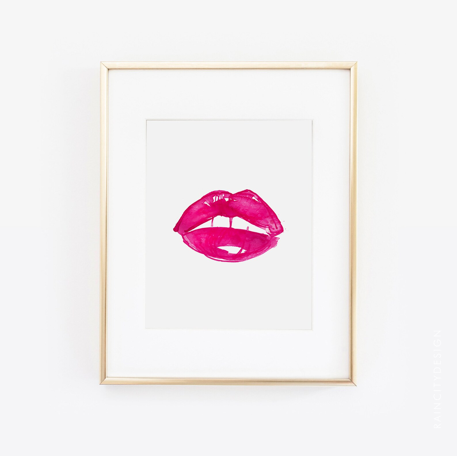 Lips Print, Set of 3 Prints, Fashion Art, Pink Lipstick Print, Makeup ...
