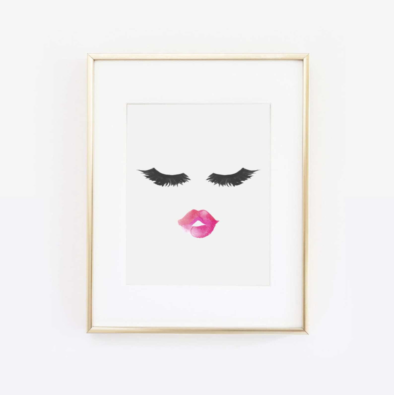 Eyelash Print Lips and Lashes Print Makeup Printable - Etsy