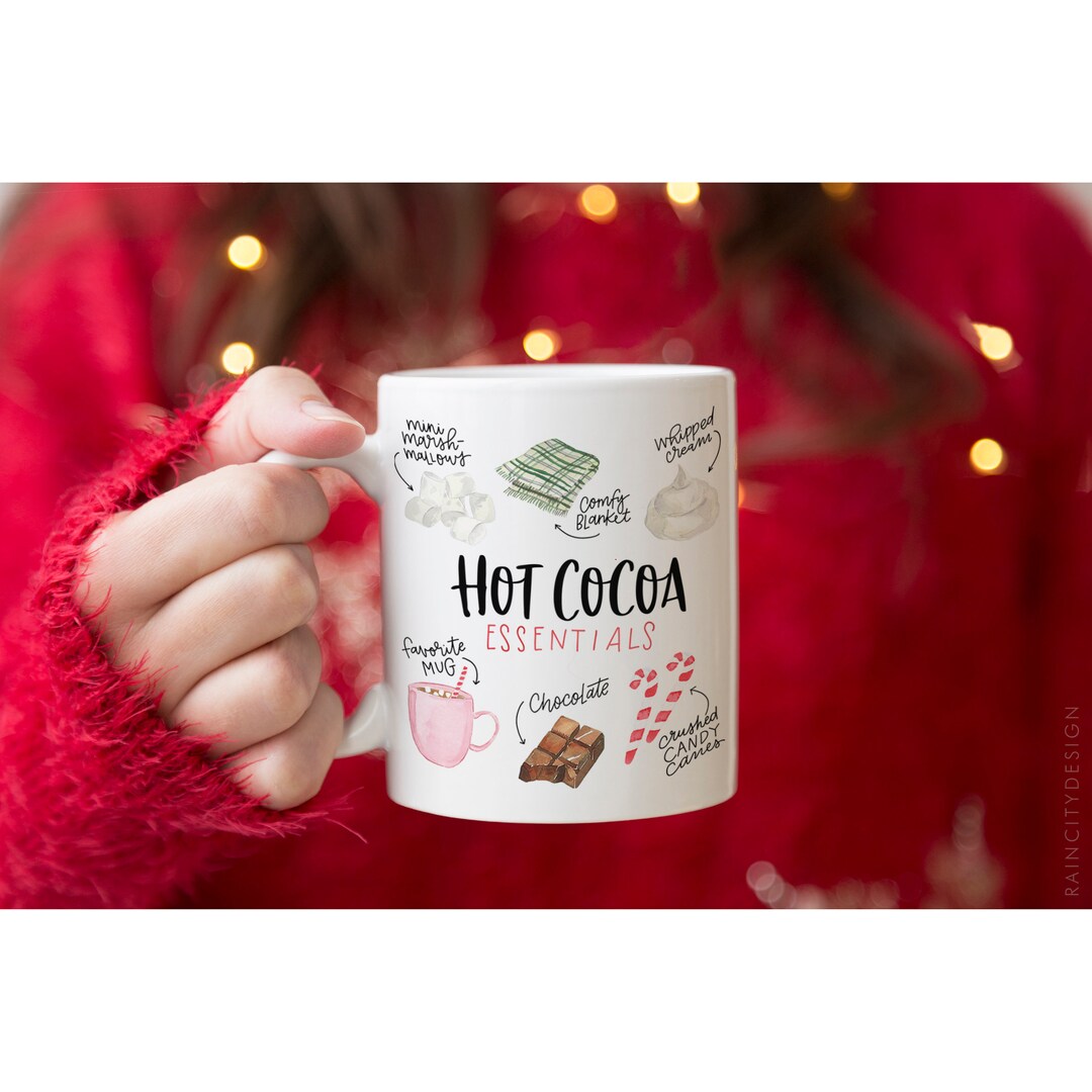 Hot Cocoa Essentials Mug, Hot Cocoa Mug, Bar Cart Mug, Hot Cocoa Bar ...