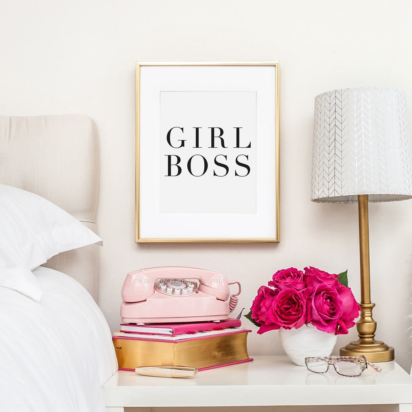 Girl Boss, Girl Boss Print, Office Decor, Desk Accessories, Office Wall ...