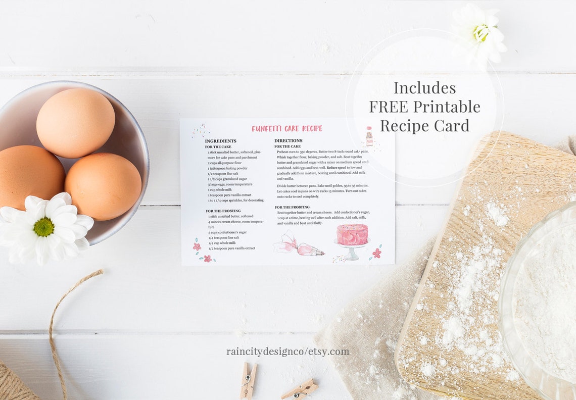 Watercolor Cake Print Funfetti Cake Cake Art Illustrated - Etsy