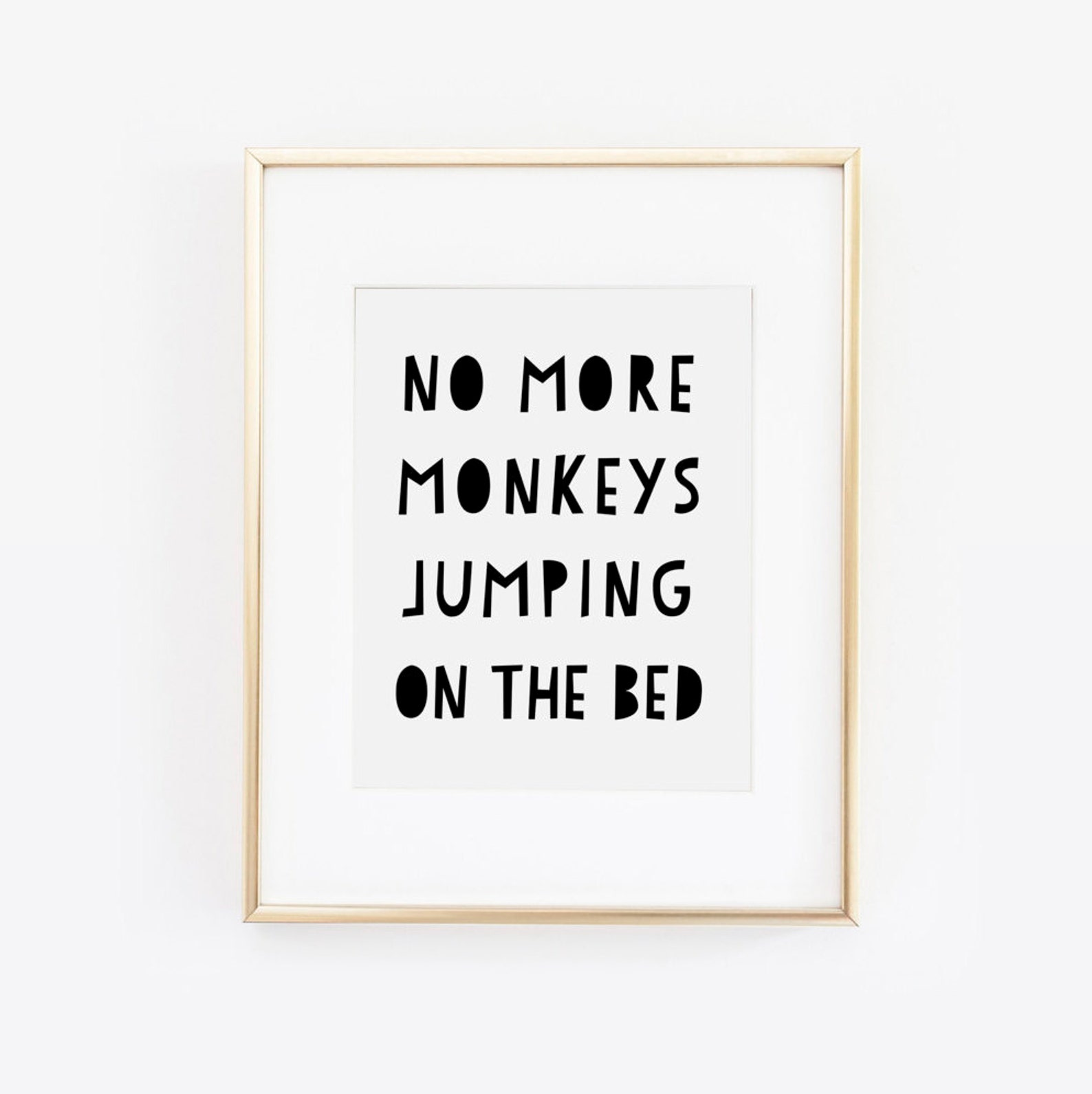 No More Monkeys Jumping on the Bed Playroom Decor - Etsy UK