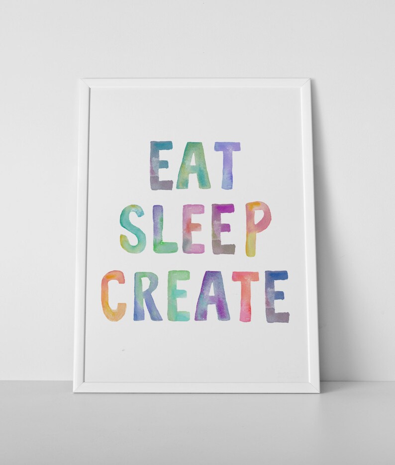 Eat Sleep Create Creative Vibes Print Desk Accessories - Etsy