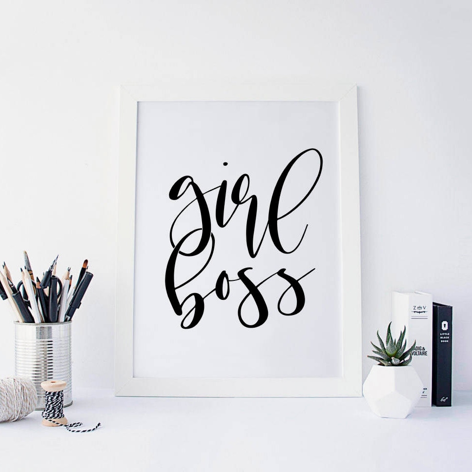 Girl Boss Print Office Decor Desk Accessories Boss Gift | Etsy