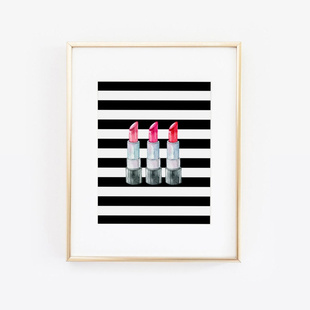 Lipstick Print, Makeup Art, Makeup Print, Watercolor Makeup, Makeup ...