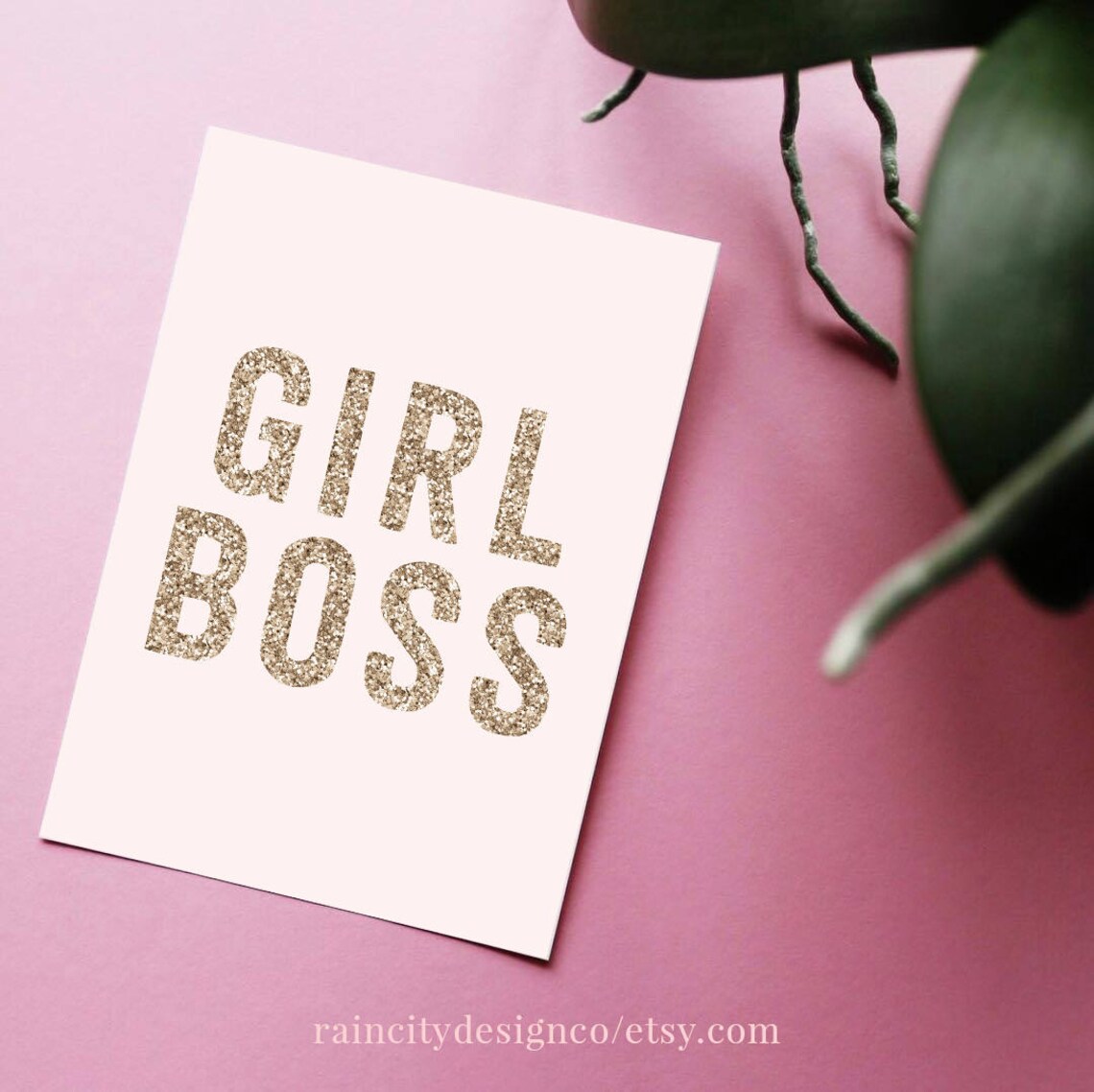 Girl Boss Gold Decor Gold Glitter Girl Boss Print Boss Etsy
