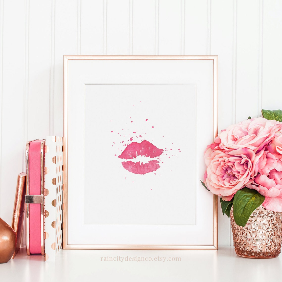 Lips Print, Pink Lips, Kiss Print, Fashion Print, Makeup Art, Makeup ...