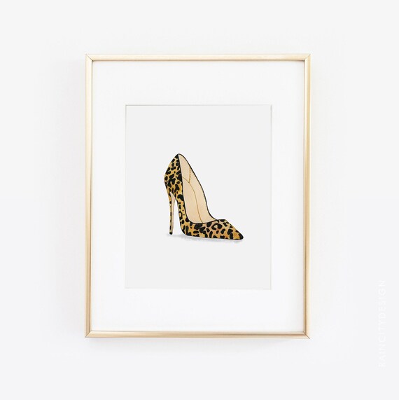 Heels Print Leopard Print High Heels Print Stiletto Print | Etsy